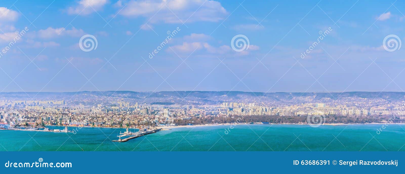Panorama of Varna stock image. Image of landscape, surface - 63686391