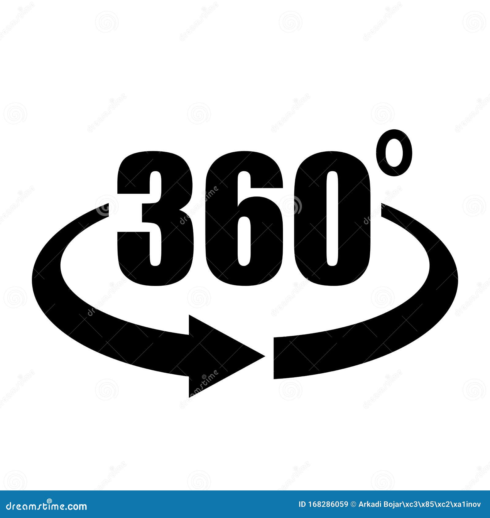 Panorama 360 Vector Arrow Icon Stock Vector - Illustration of digital ...