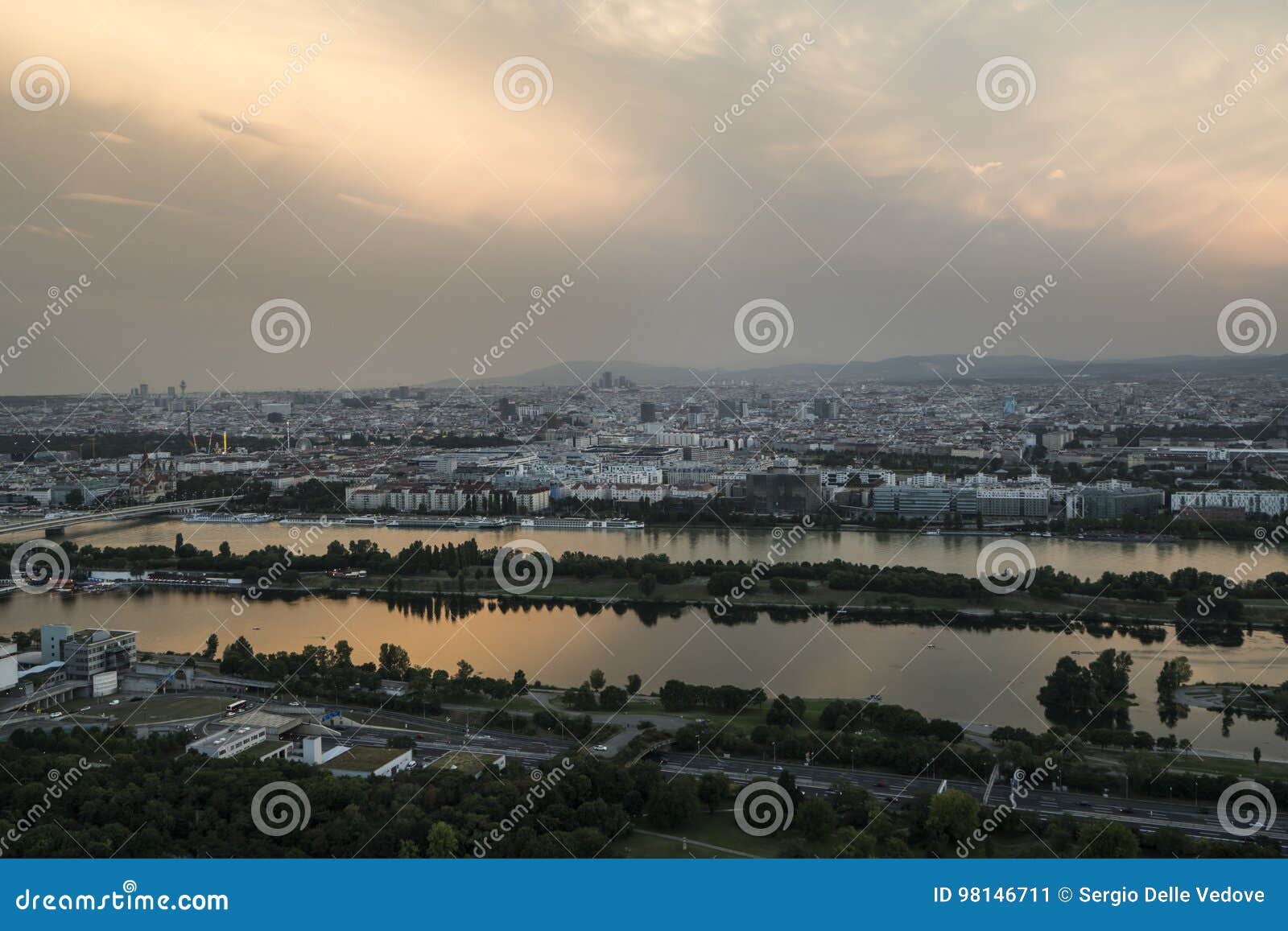 Panorama of Vienna at Sunset Editorial Photo - Image of historic, high ...