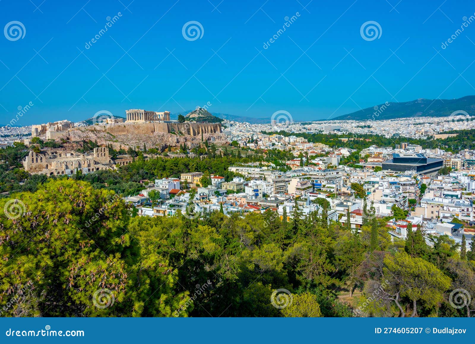 Panorama View of Acropolis in Greek Capital Athens Stock Image - Image ...