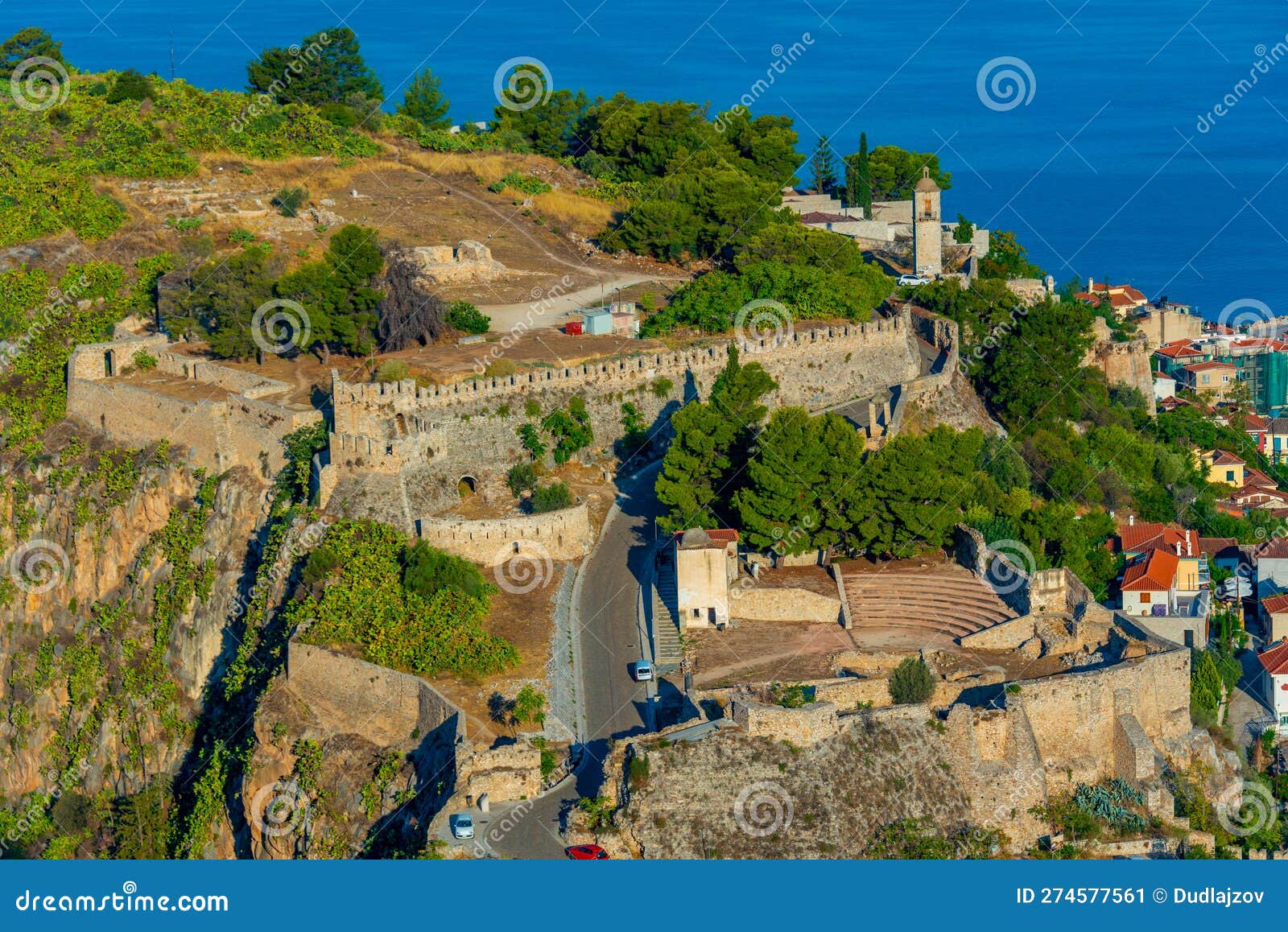 Panorama View of Akronafplia S Castle in Nafplio, Greece Stock Image ...