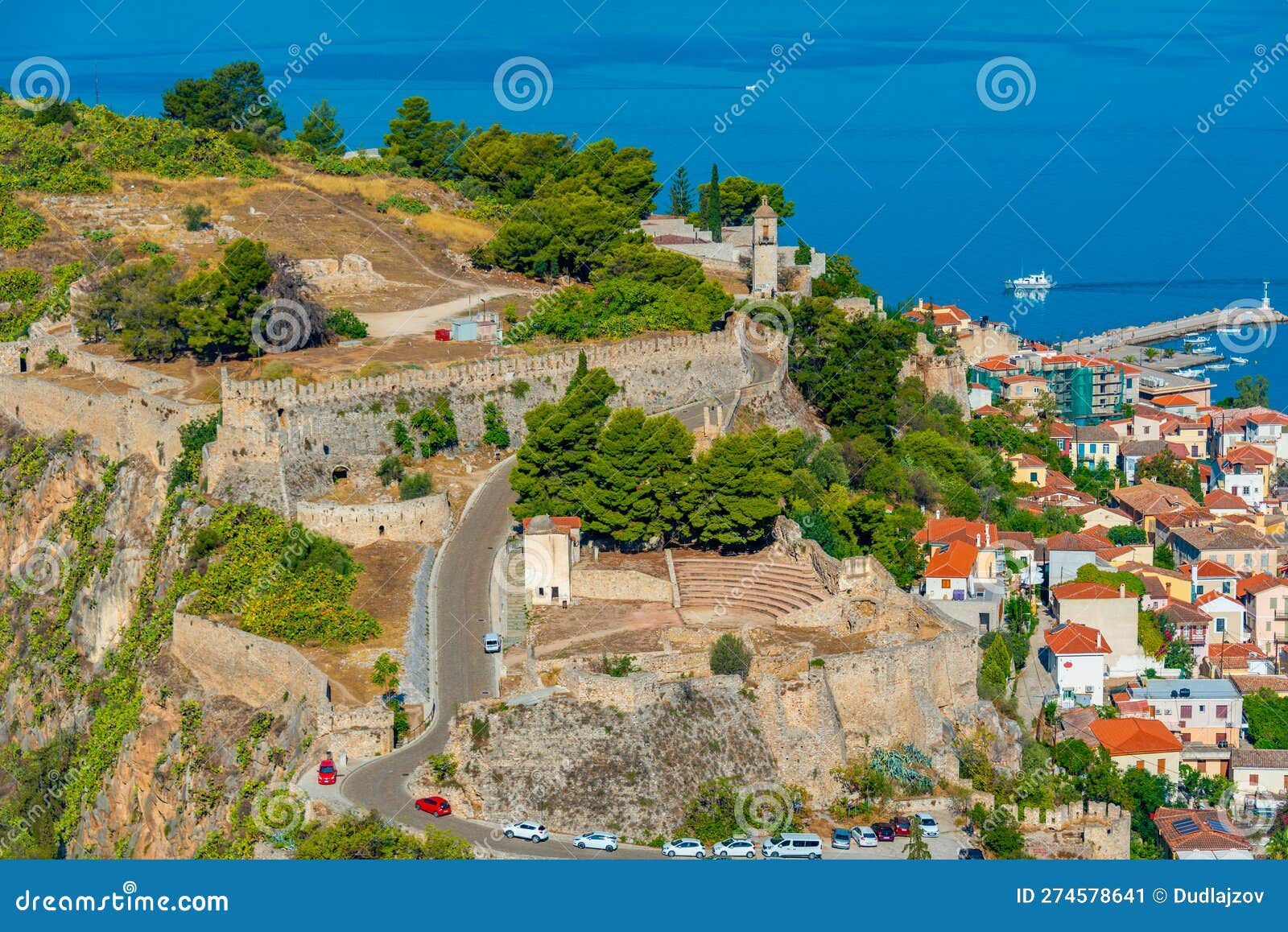 Panorama View of Akronafplia S Castle in Nafplio, Greece Stock Image ...