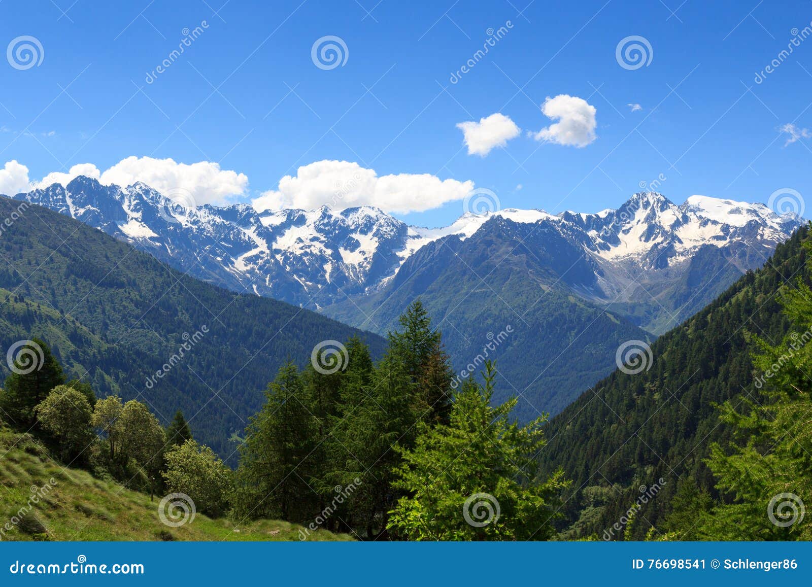 Panorama View Alpine Mountains Adamello Alps Stock Image - Image of ...