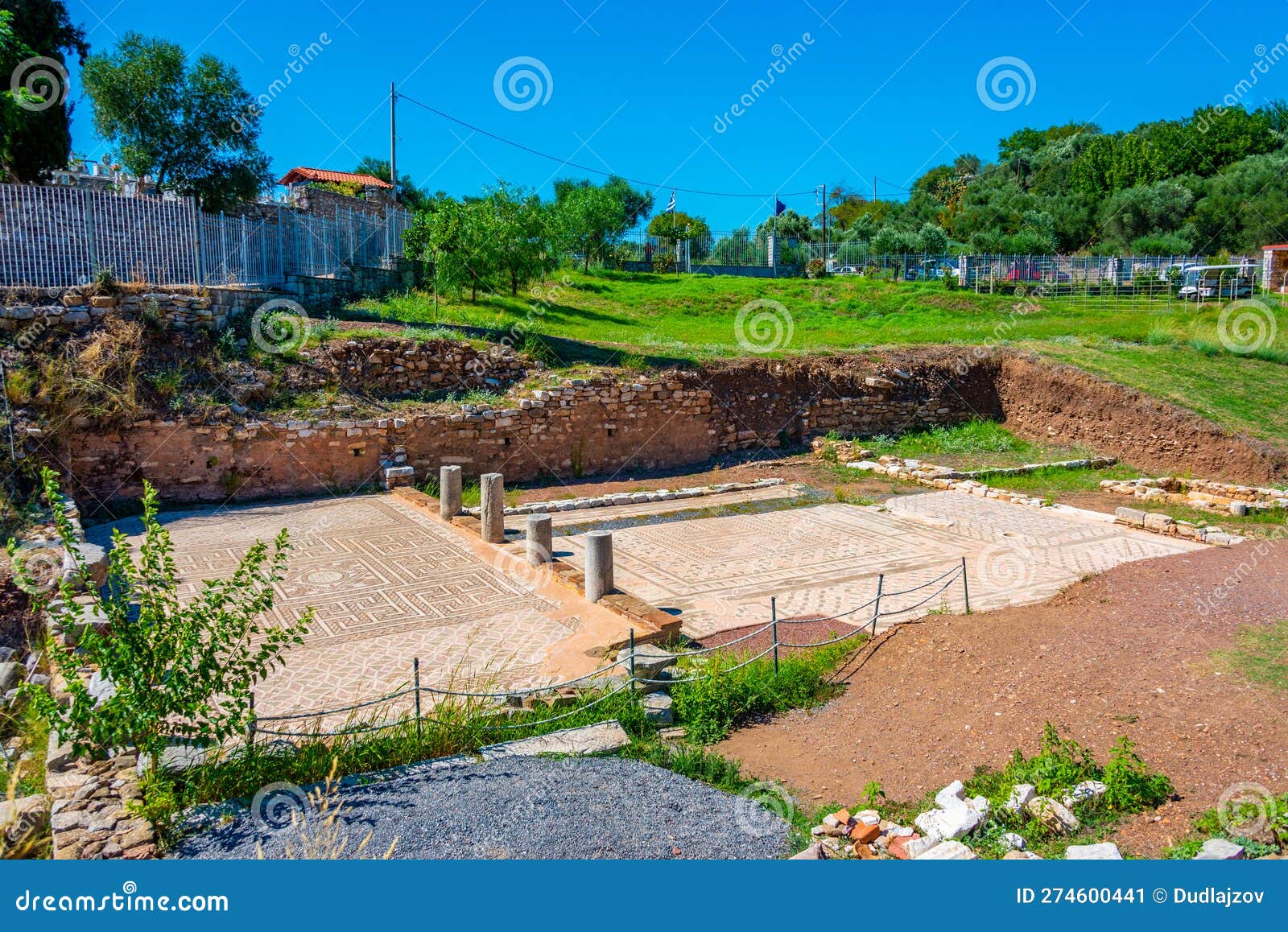 Panorama View of Archaeological Site of Ancient Messini in Greec Stock ...