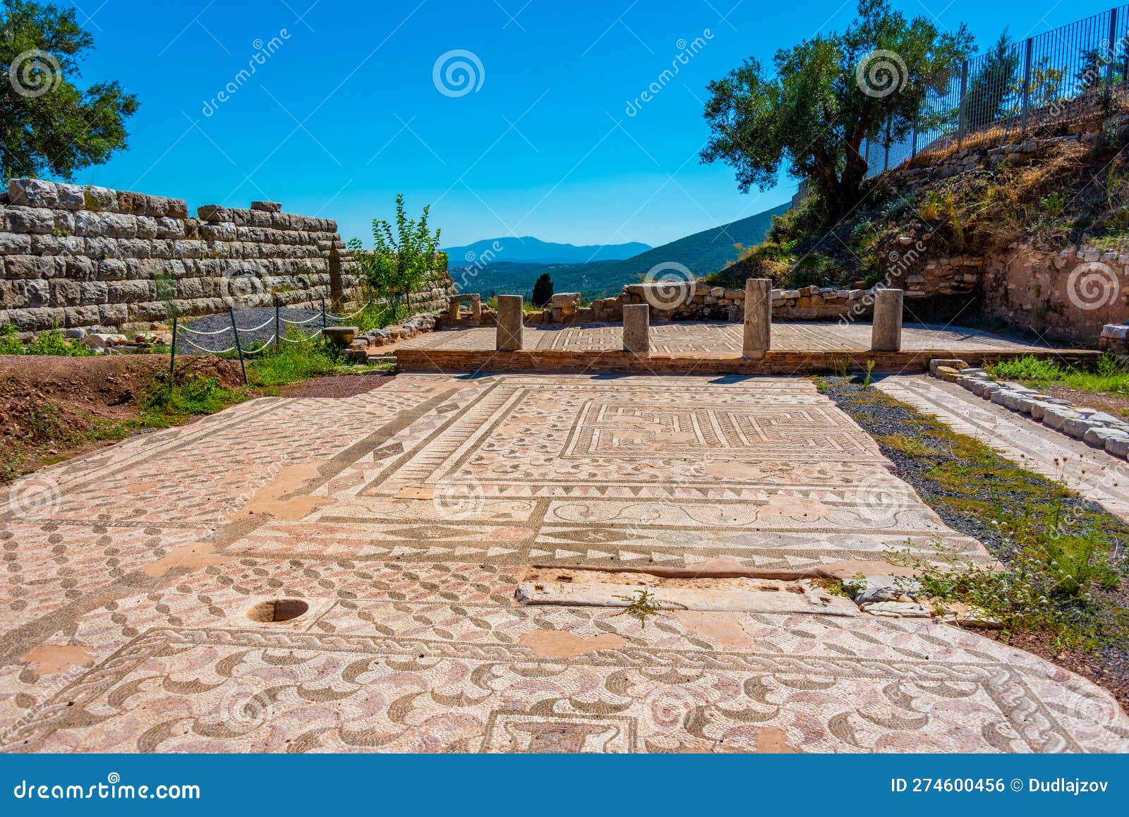 Panorama View of Archaeological Site of Ancient Messini in Greec ...