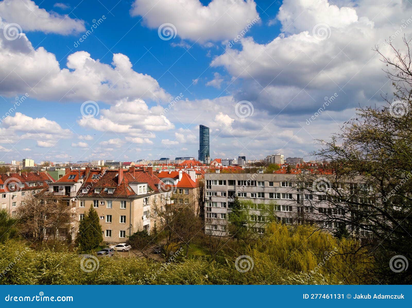 Panorama View on Biggest Wroclaw Skyscraper Stock Image - Image of ...