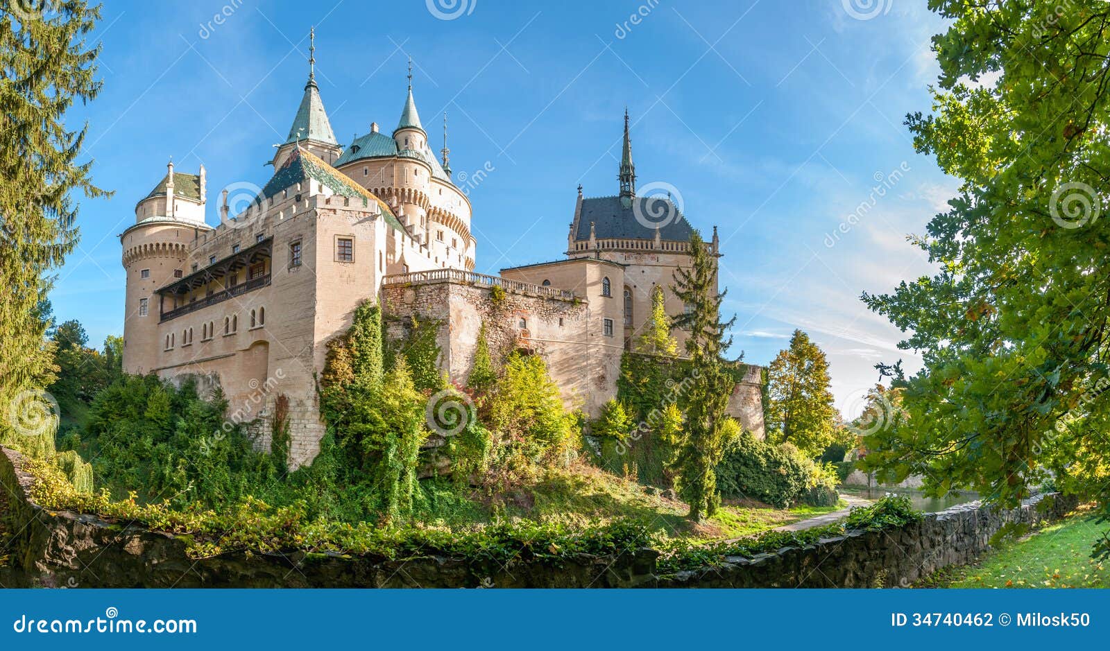 Panorama View at the Bojnice Castle Stock Photo - Image of europe ...