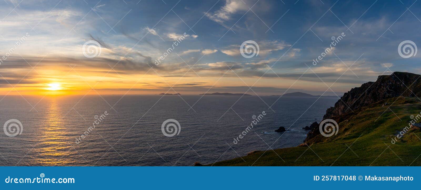 Panorama View of the Bray Head Cliffs and Headland on Valentia Island ...