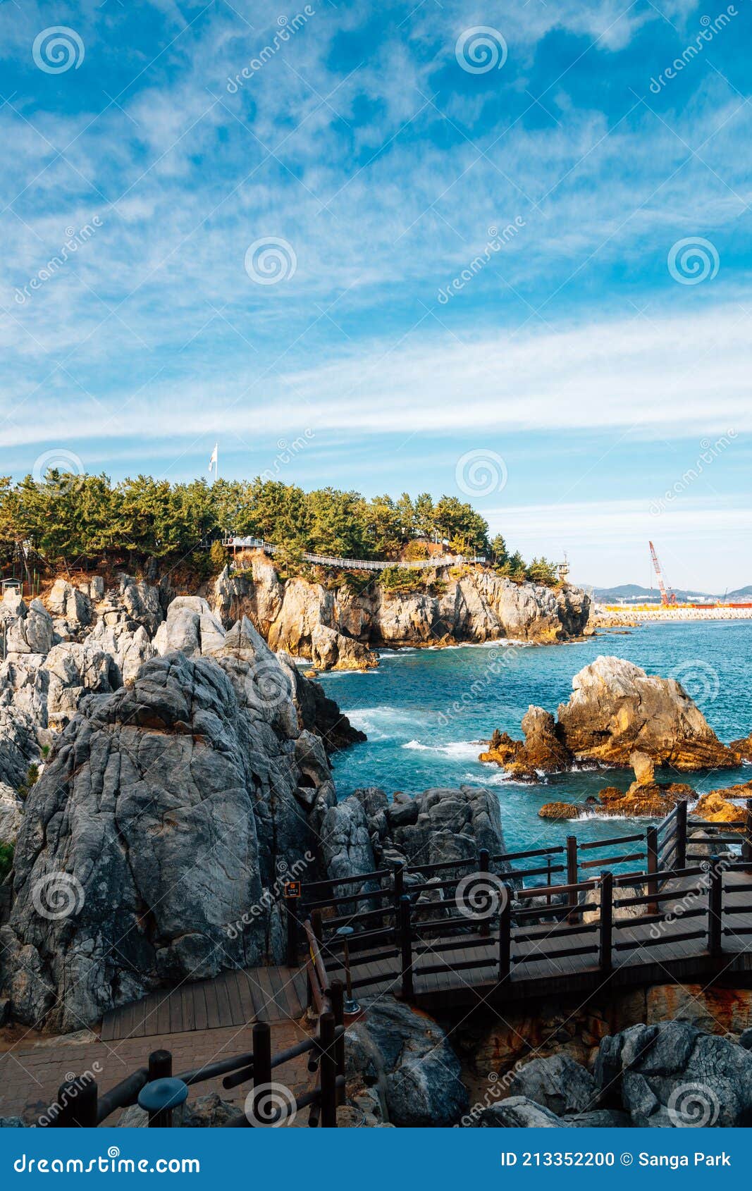 Panorama View of Chuam Beach and Rocks in Donghae, Korea Stock Photo ...