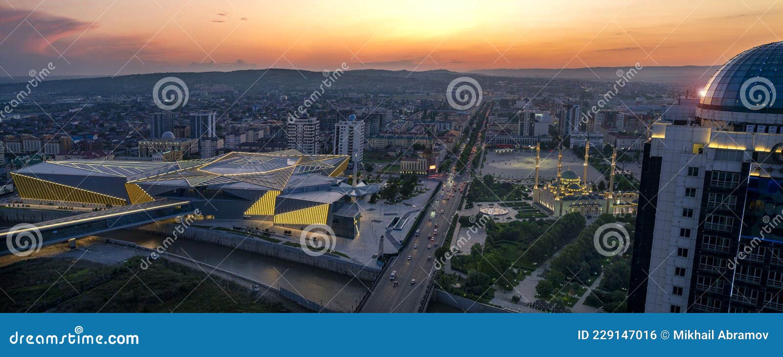 Panorama View of the City of Grozny from Above from the Grozny City ...