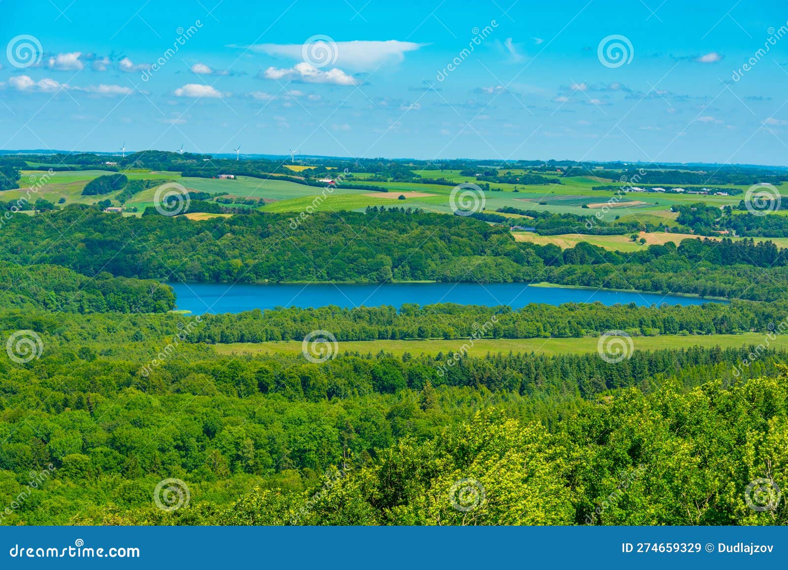 Panorama View of Denmark from Himmelbjerget Viewpoint Stock Image ...