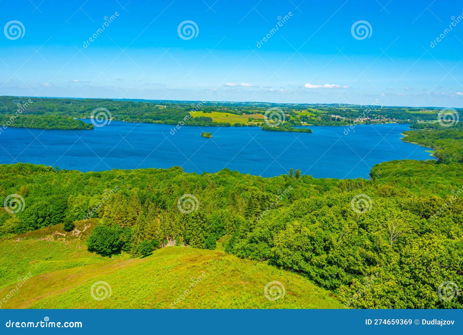 Panorama View of Denmark from Himmelbjerget Viewpoint Stock Image ...