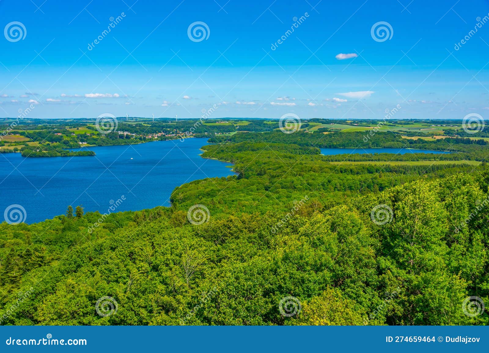 Panorama View of Denmark from Himmelbjerget Viewpoint Stock Photo ...