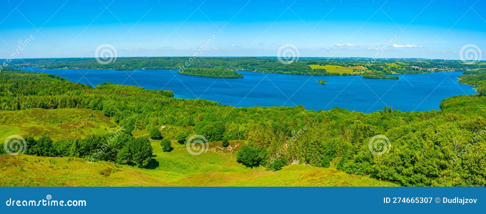 Panorama View of Denmark from Himmelbjerget Viewpoint Stock Image ...