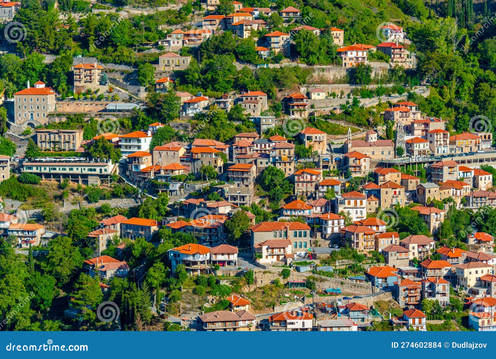 Panorama View of Dimitsana Village at Greece Stock Photo - Image of ...