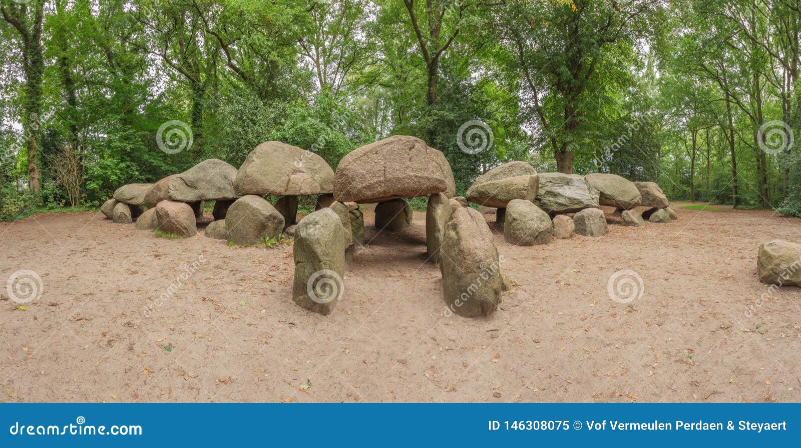 Panorama View of Dolmen D27 Stock Image - Image of borger, horizontal ...