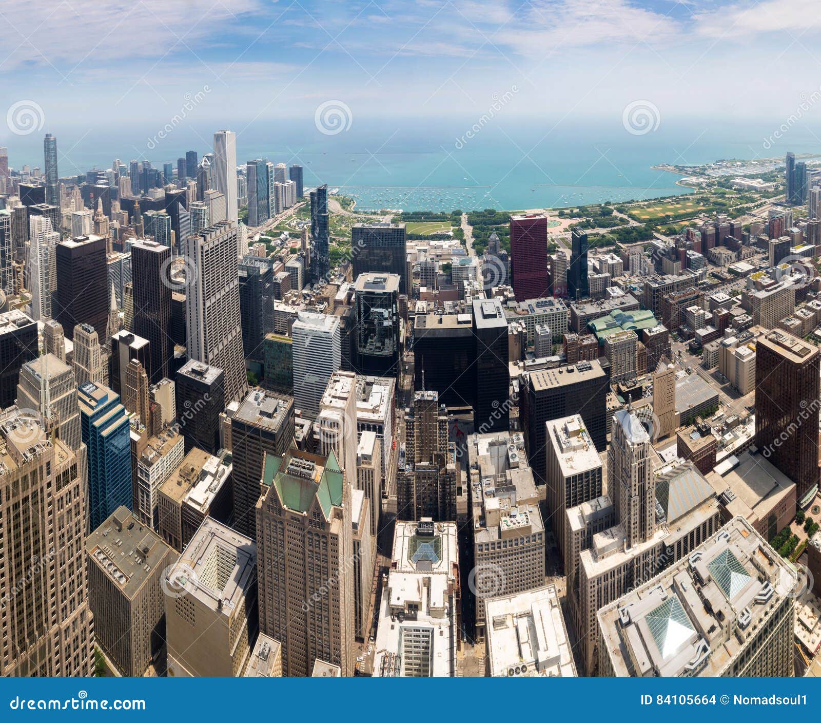 Panorama View of Downtown Chicago Stock Photo - Image of attraction ...