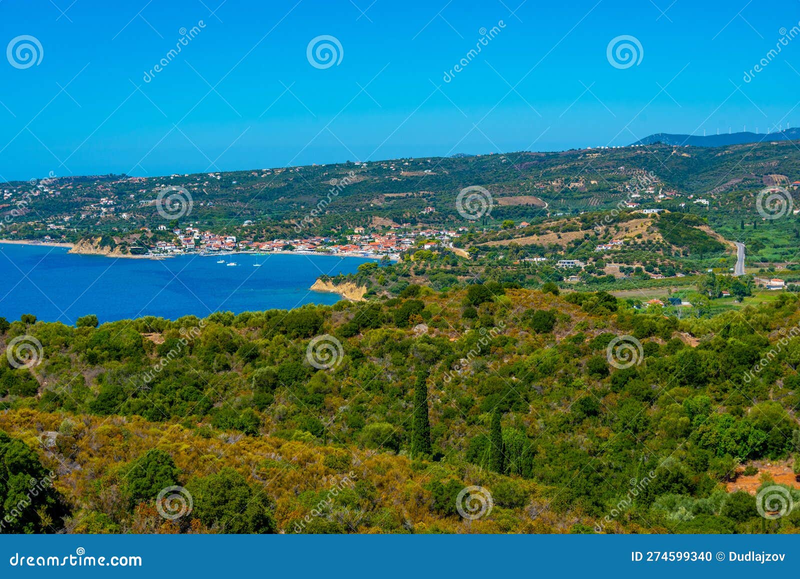 Panorama View of Finikounda Resort in Greece Stock Photo - Image of ...