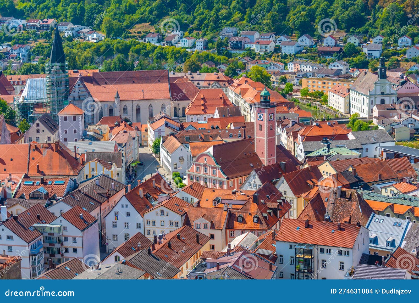 Panorama View of German Town Eichstatt Stock Photo - Image of rooftop ...