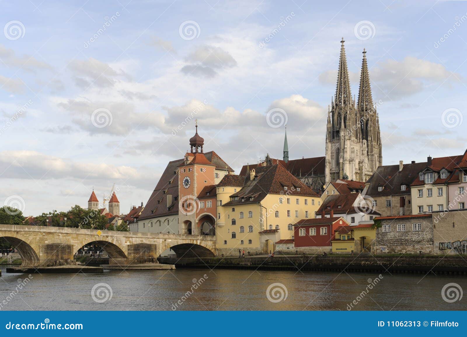 A Panorama View of the German Town Regensburg Stock Image - Image of ...
