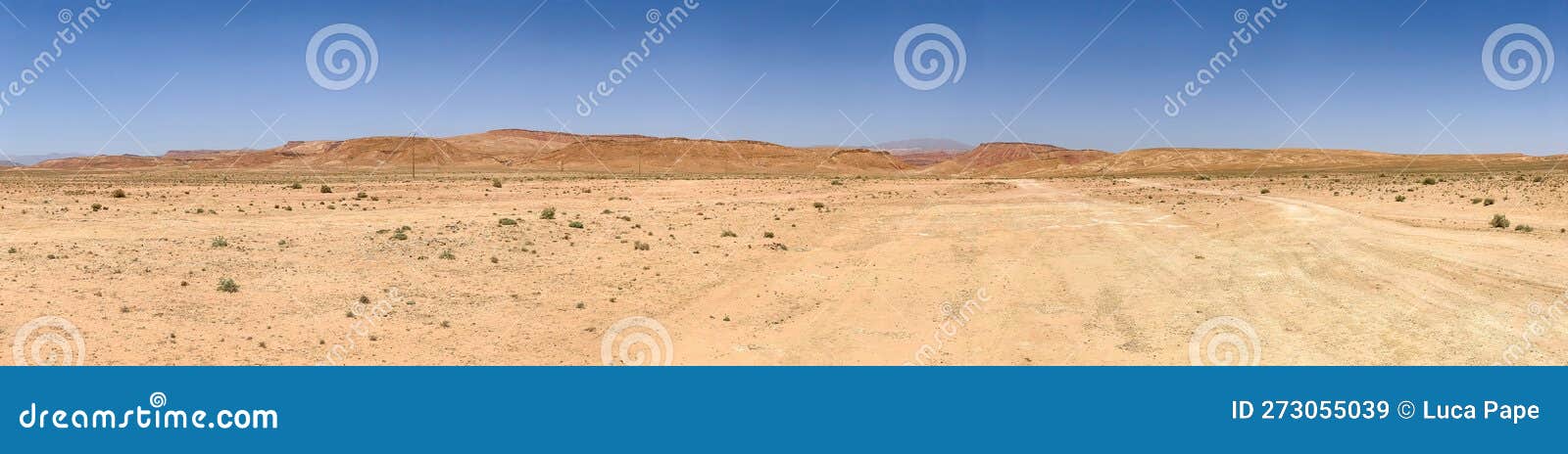 Panorama View of the Hot Dry Moroccan Desert in the Midday Sun Stock ...