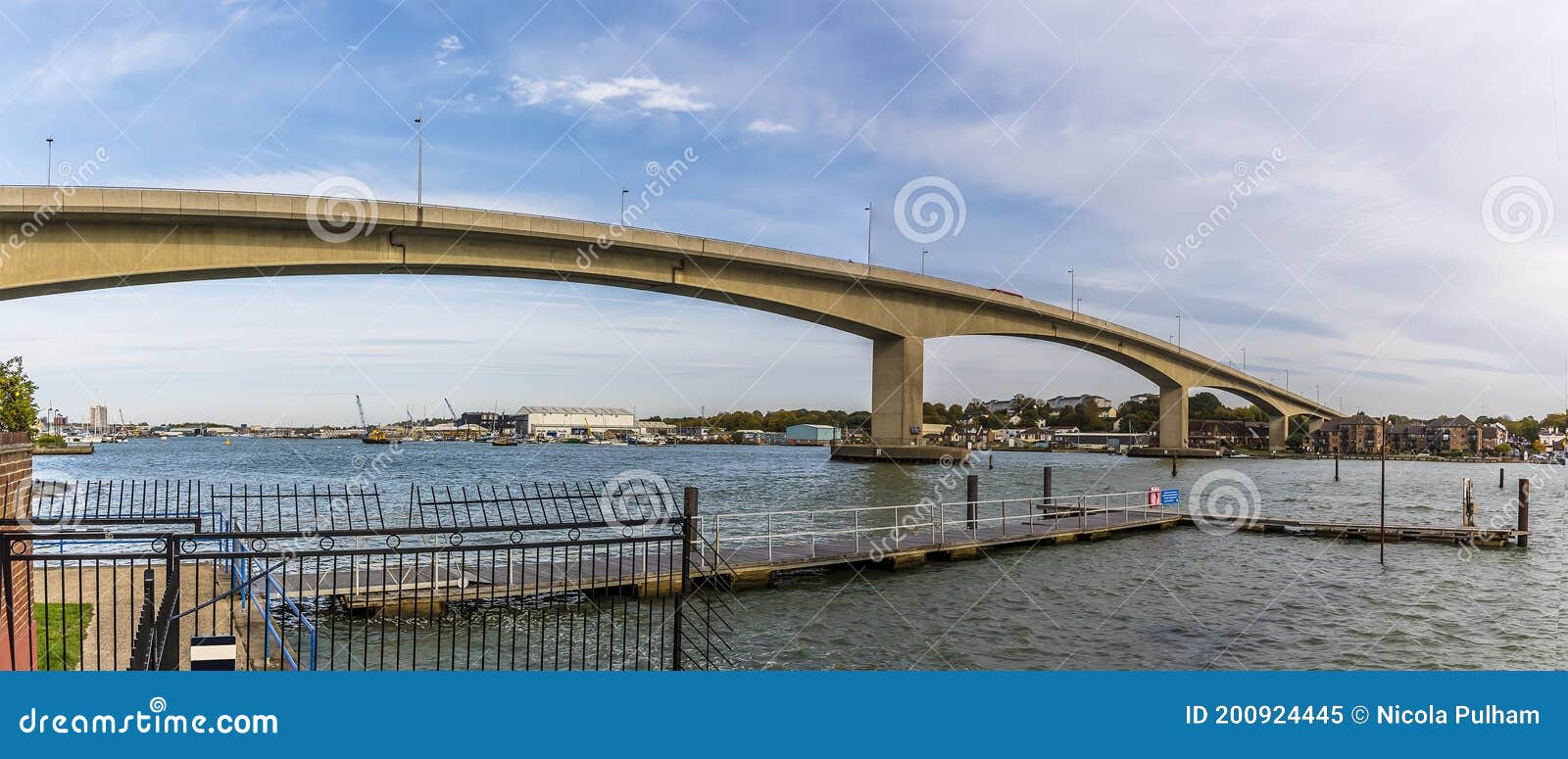 A Panorama View of the Itchen Bridge in Southampton, UK Stock Image ...