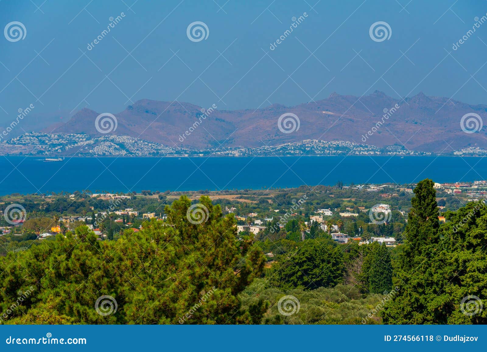 Panorama View of Kos Island and Bodrum in Turkey Stock Photo - Image of ...