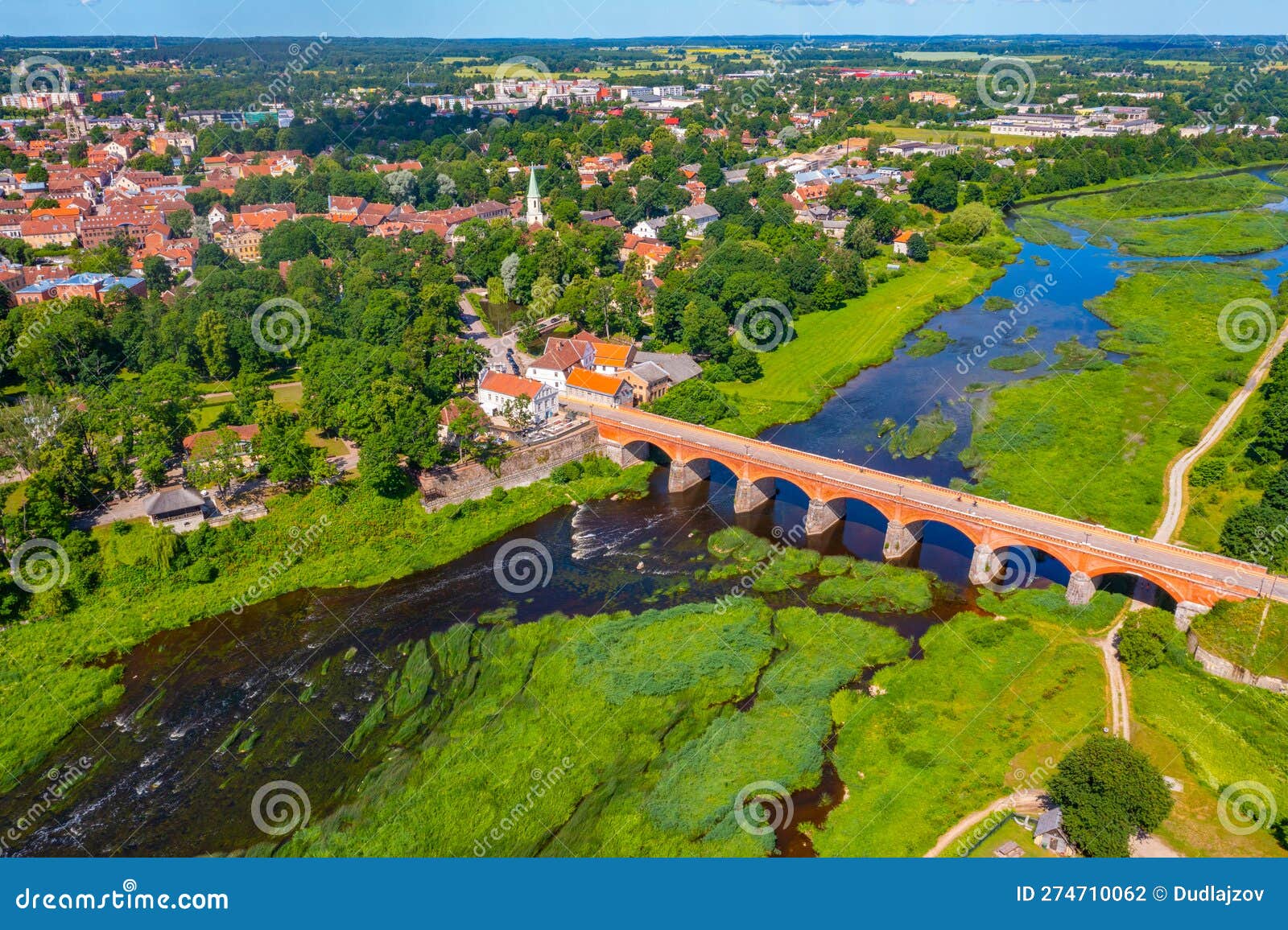 Panorama View of Latvian Town Kuldiga Stock Photo - Image of landscape ...