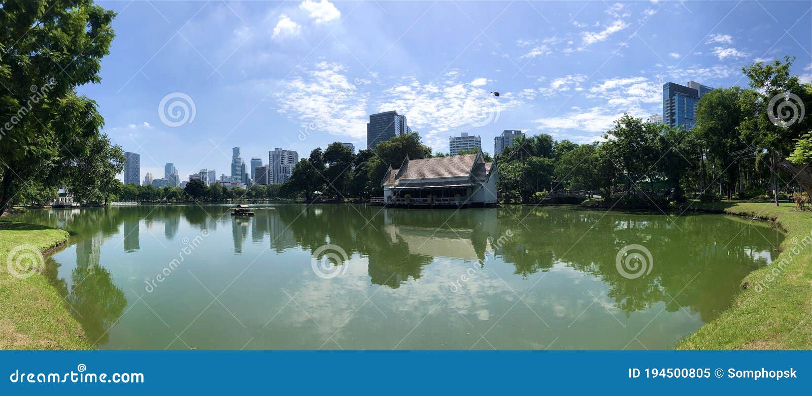 Panorama View of Lumpini Park in Bangkok. Stock Image - Image of ...