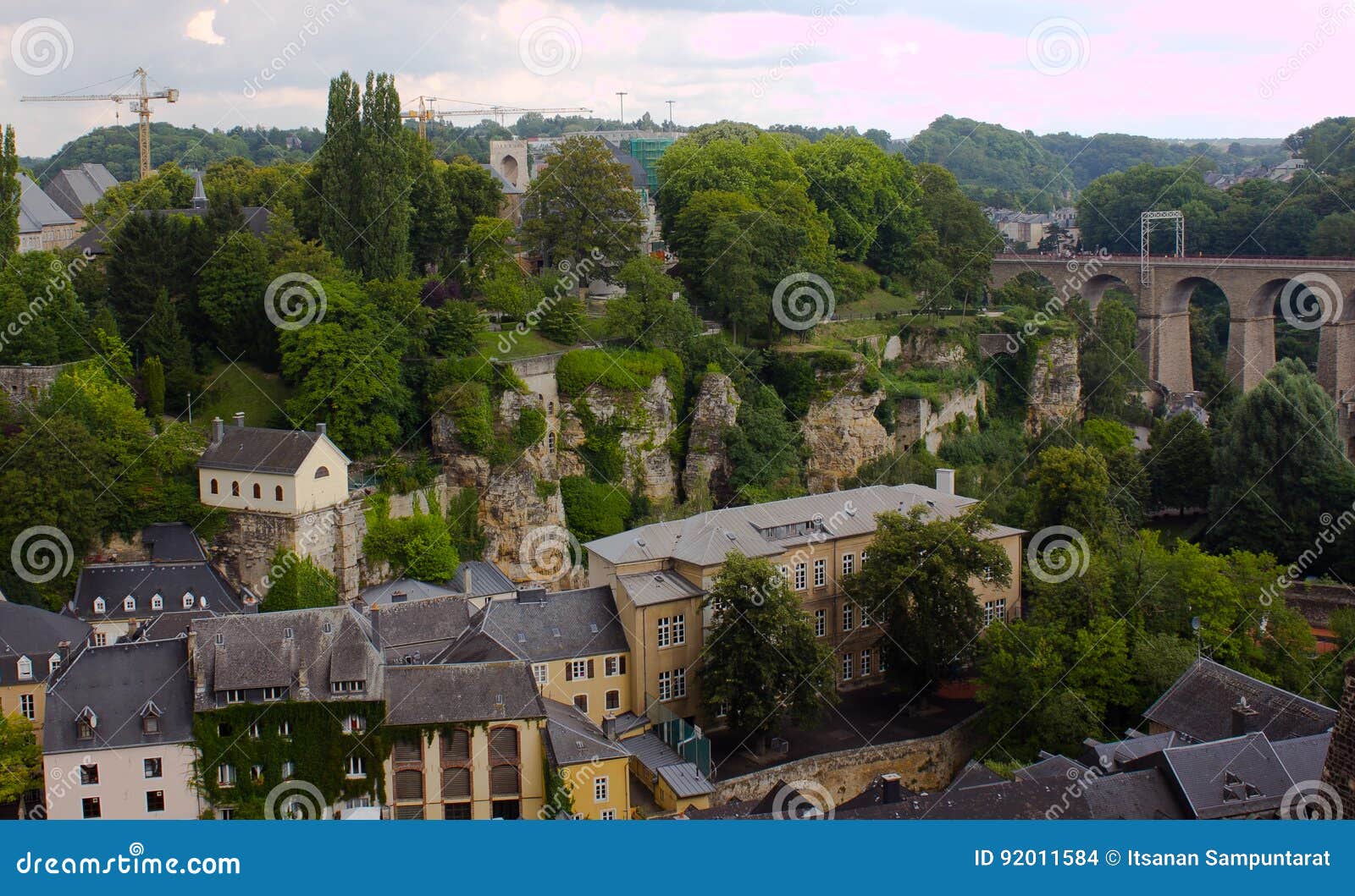 A Panorama View of Luxembourg City Stock Photo - Image of travel ...