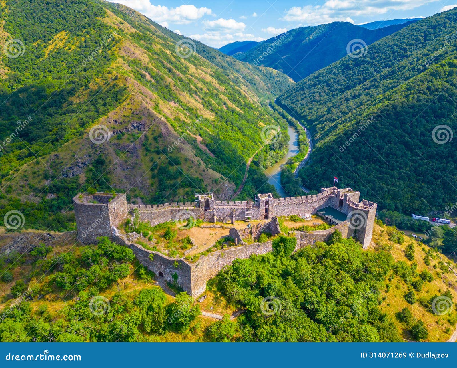 Panorama View of Maglic Fortress in Serbia Stock Image - Image of ...