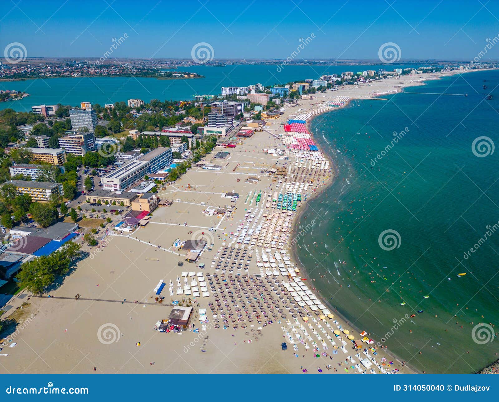 Panorama View of Mamaia Beach in Romania Stock Photo - Image of ...
