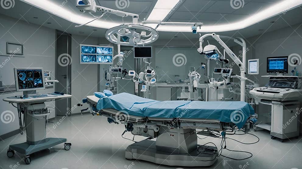 Panorama View on Medical Technology in Surgery. Stock Illustration ...