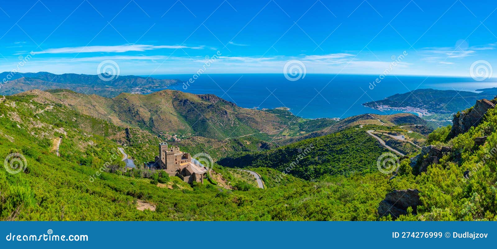 Panorama View of Monastery of Sant Pere De Rodes in Spain Stock Image ...