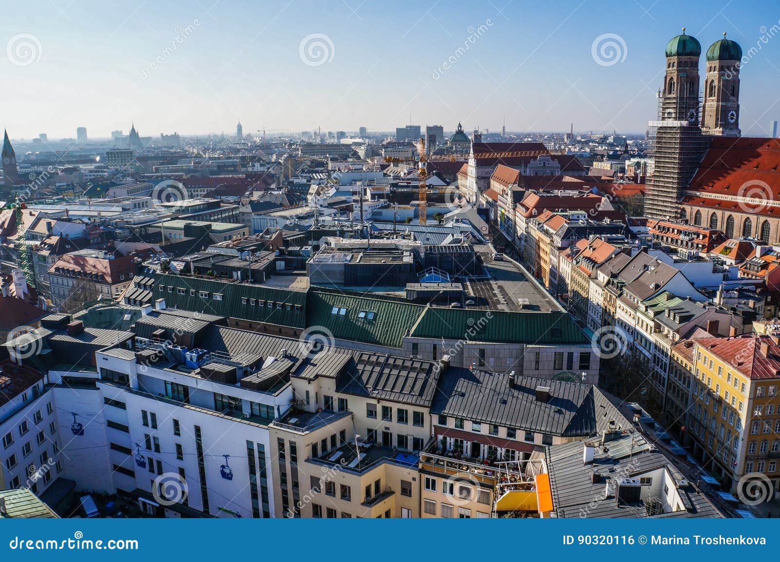 Panorama View of Munich City Center. Stock Photo - Image of horizon ...