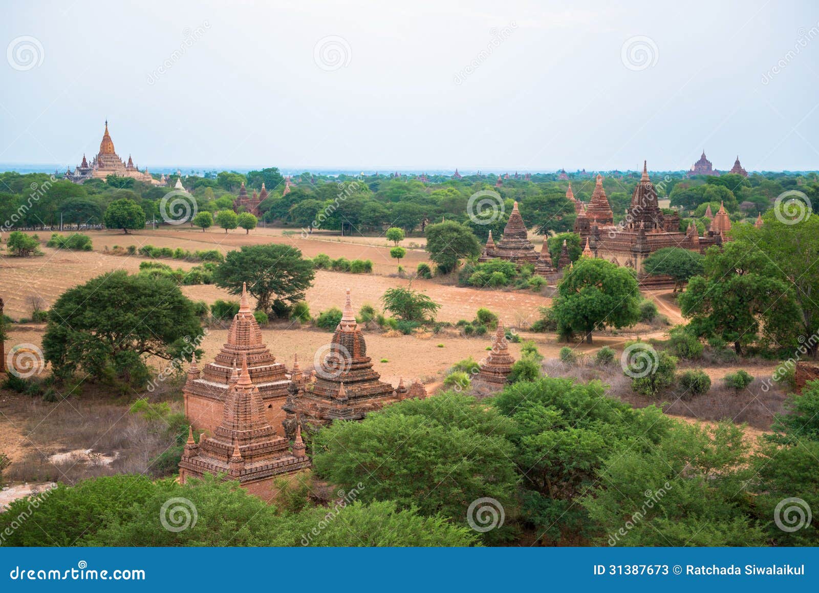 Panorama view of Old Bagan stock image. Image of history - 31387673