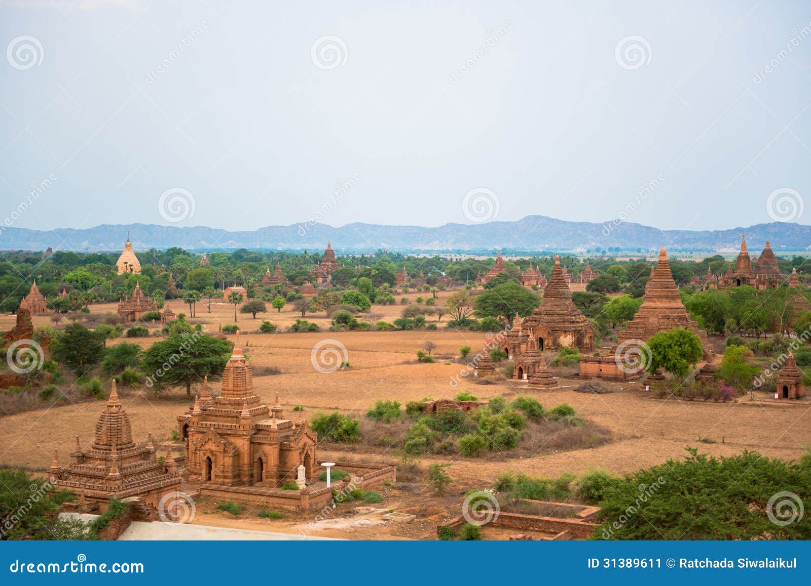 Panorama view of Old Bagan stock image. Image of tourism - 31389611