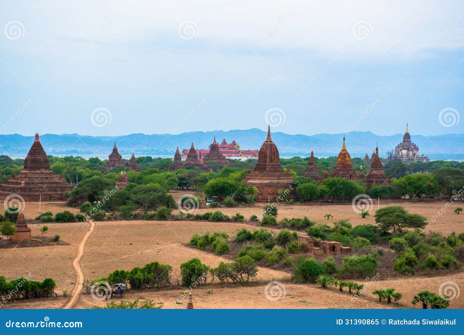Panorama view of Old Bagan stock image. Image of architecture - 31390865