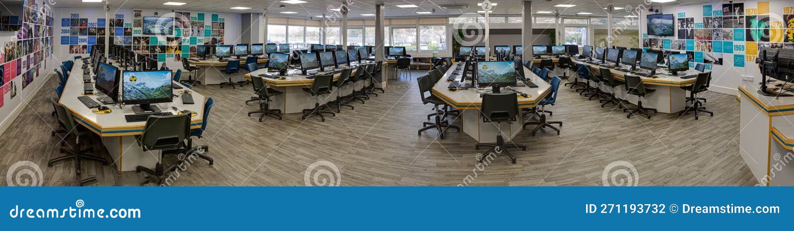 A Panorama View of an Open Computer Lab at Clevedon School, UK ...