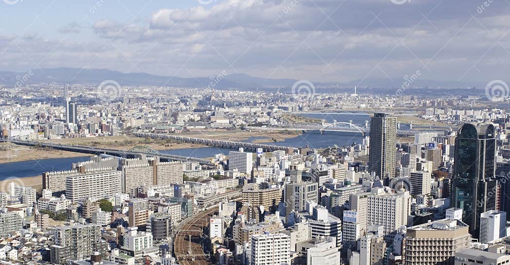 Panorama View of Osaka and Toyonaka Editorial Photo - Image of forest ...