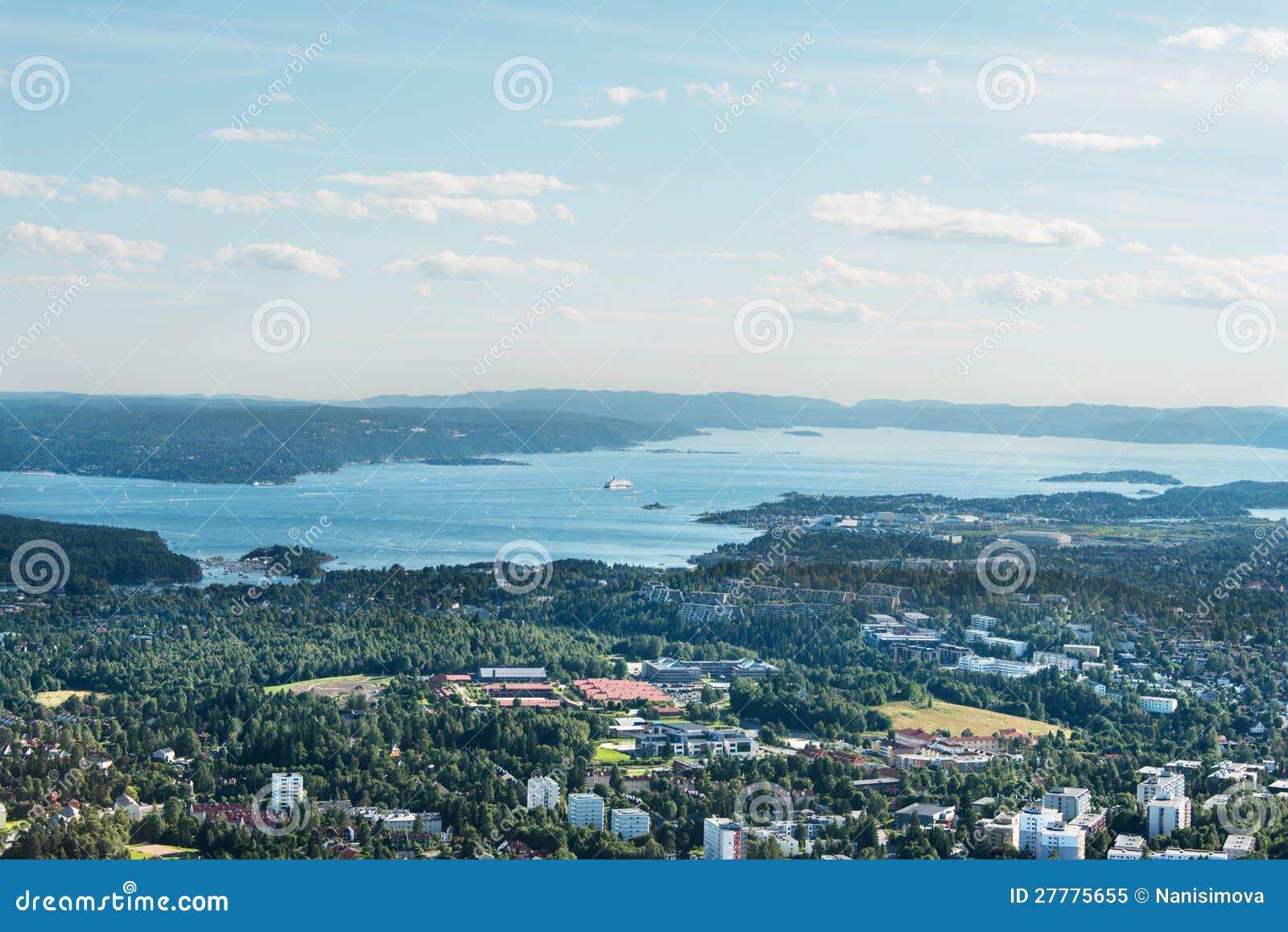 Panorama view of Oslo stock image. Image of high, street - 27775655