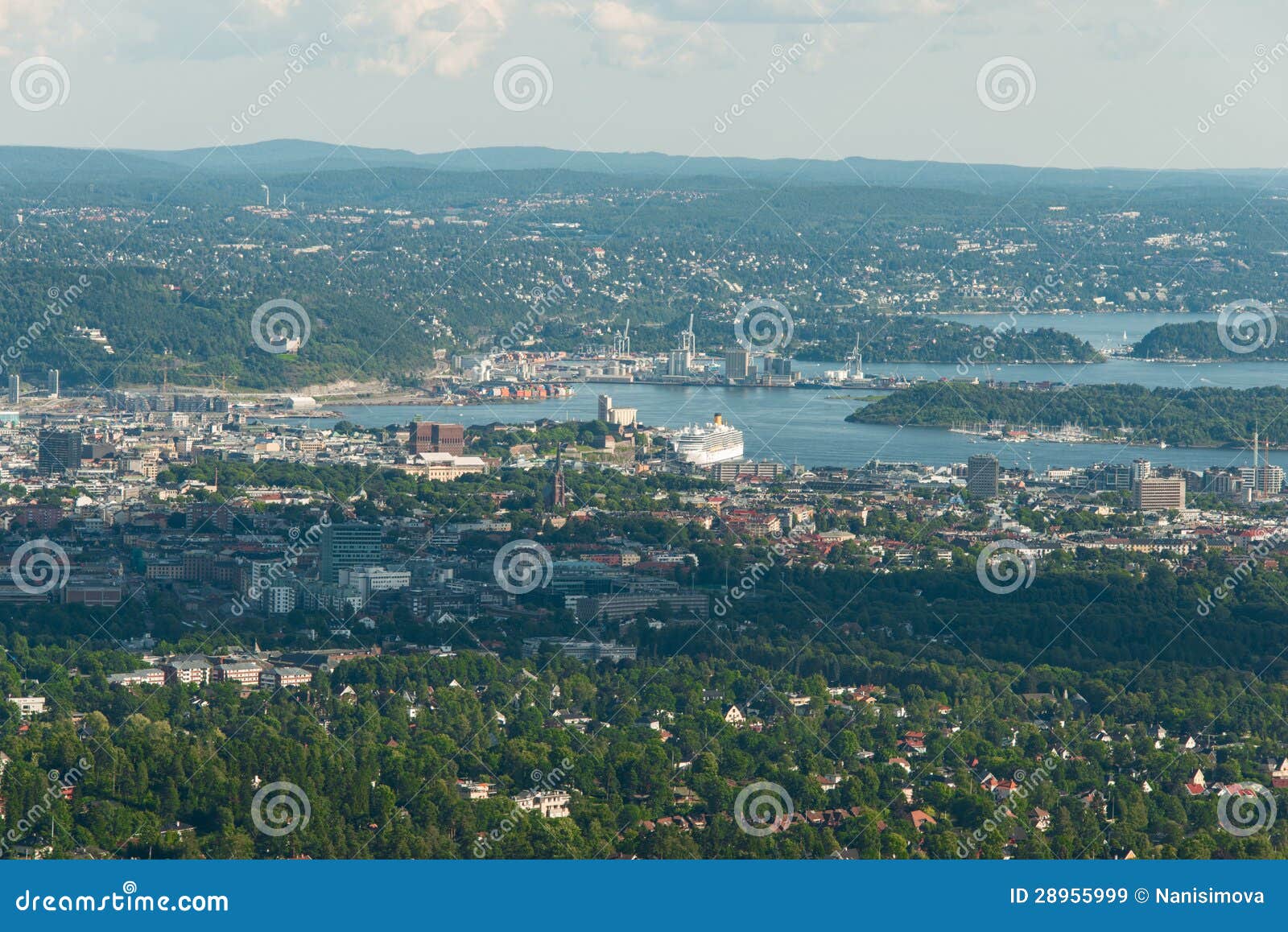 Panorama view of Oslo stock image. Image of landscape - 28955999