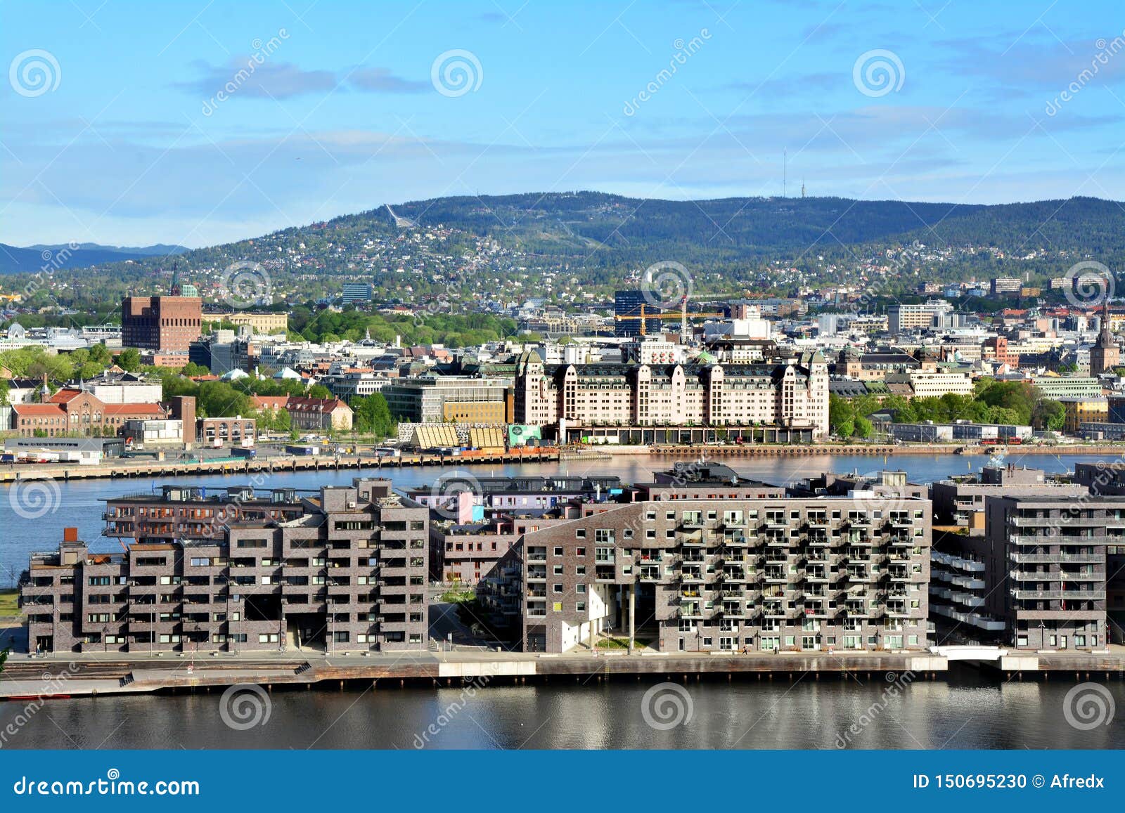 Panorama View of Oslo, Norway Stock Photo - Image of travertine ...