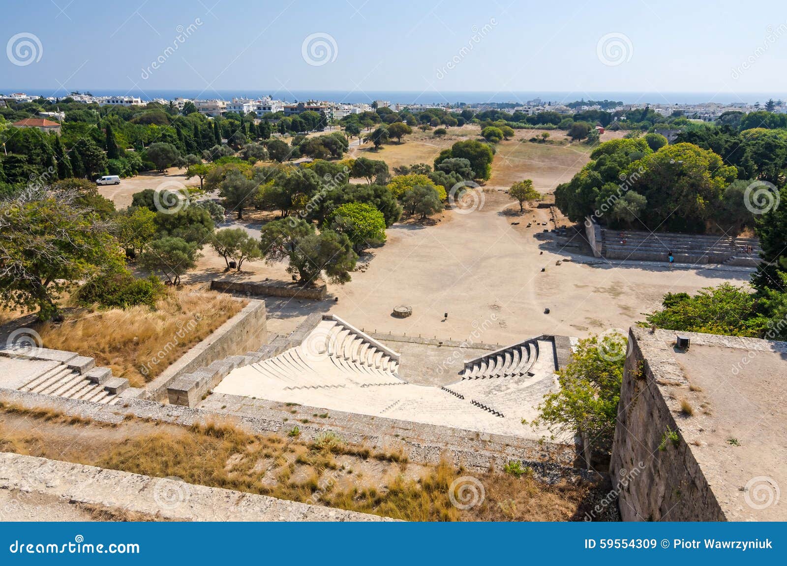 Panorama View Over Ancient Theatre and Stadium on Rhodes Stock Image ... Panorama View Over Ancient Theatre and Stadium on Rhodes Stock Image ...