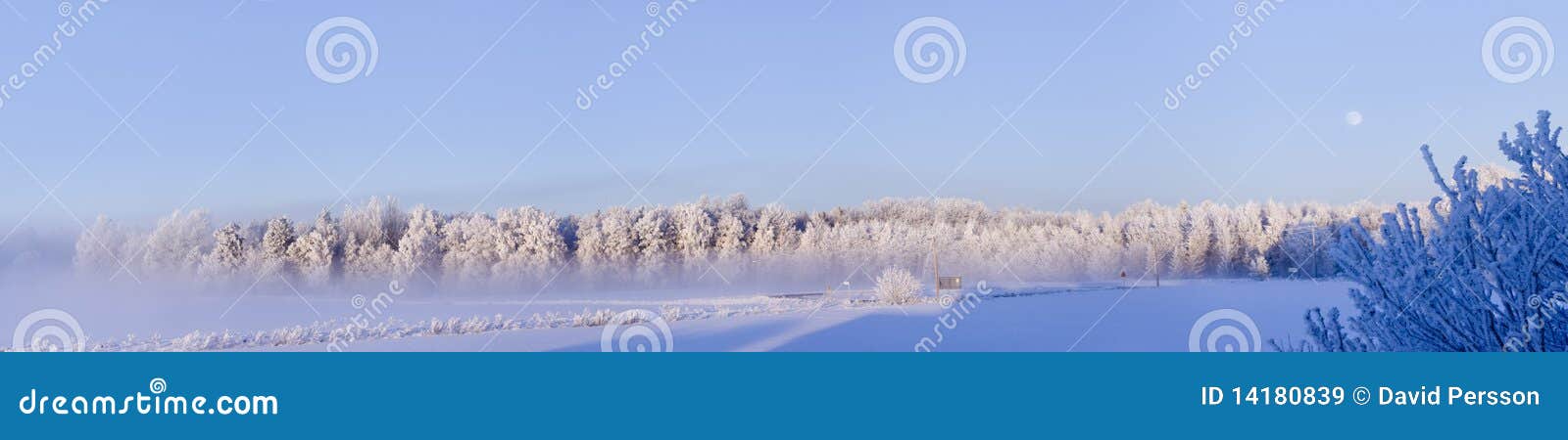 Panorama View Over a Cold Winter Landscape Stock Image - Image of field ...