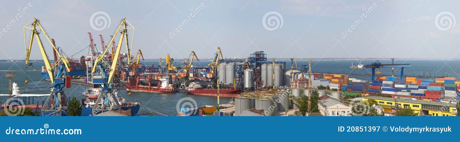 Panorama view on the port stock image. Image of panorama - 20851397