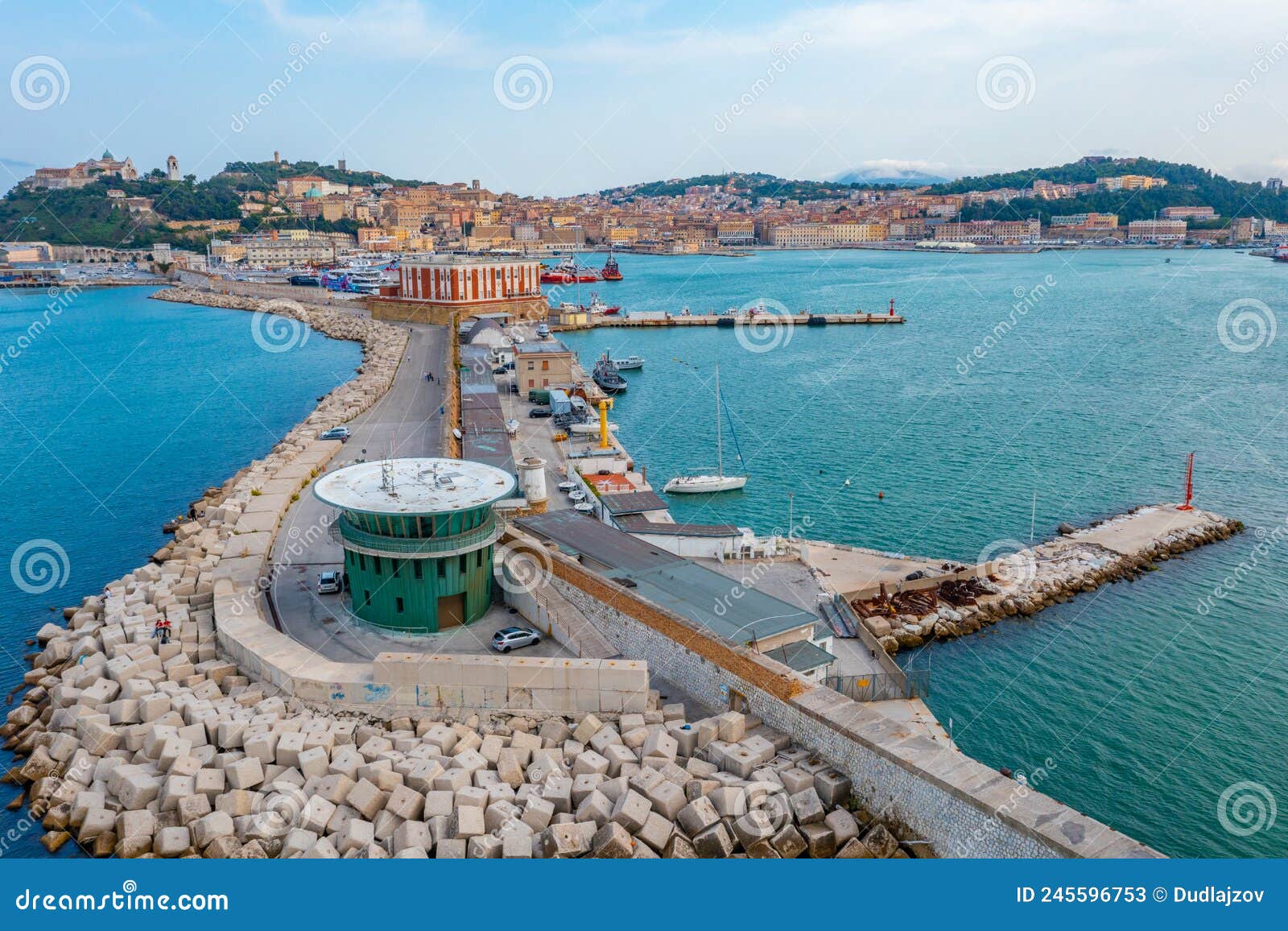 Panorama View of the Port of Ancona, Italy Stock Image - Image of ...