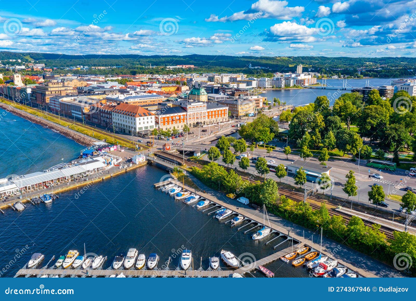 Panorama View of Port at Swedish Town Jonkoping Stock Photo - Image of ...
