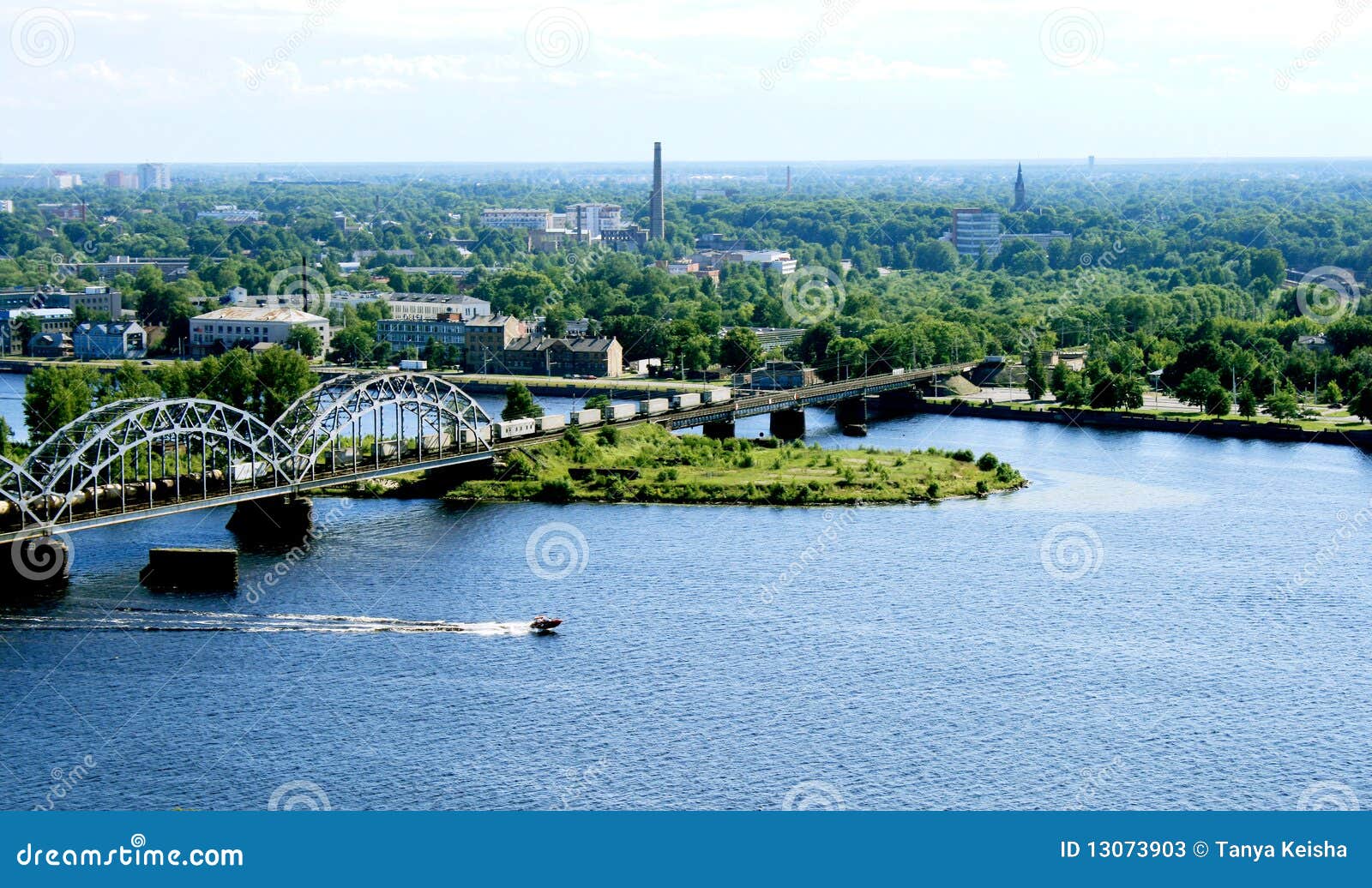 Panorama view of Riga stock image. Image of houses, centre - 13073903