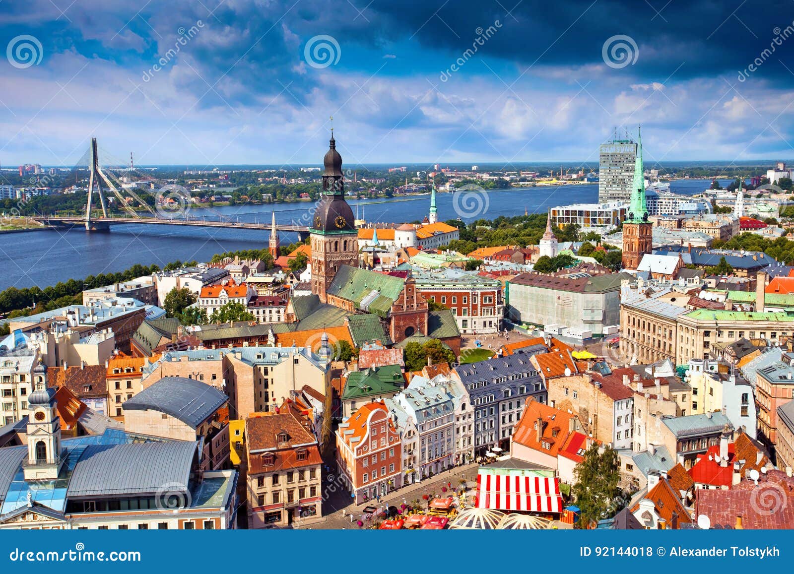 Panorama View from Riga Cathedral on Old Town of Riga, Latvia Editorial ...